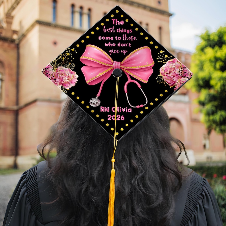 Personalized Nurse Stethoscopes Graduation Cap Topper, Nursing Class of ...