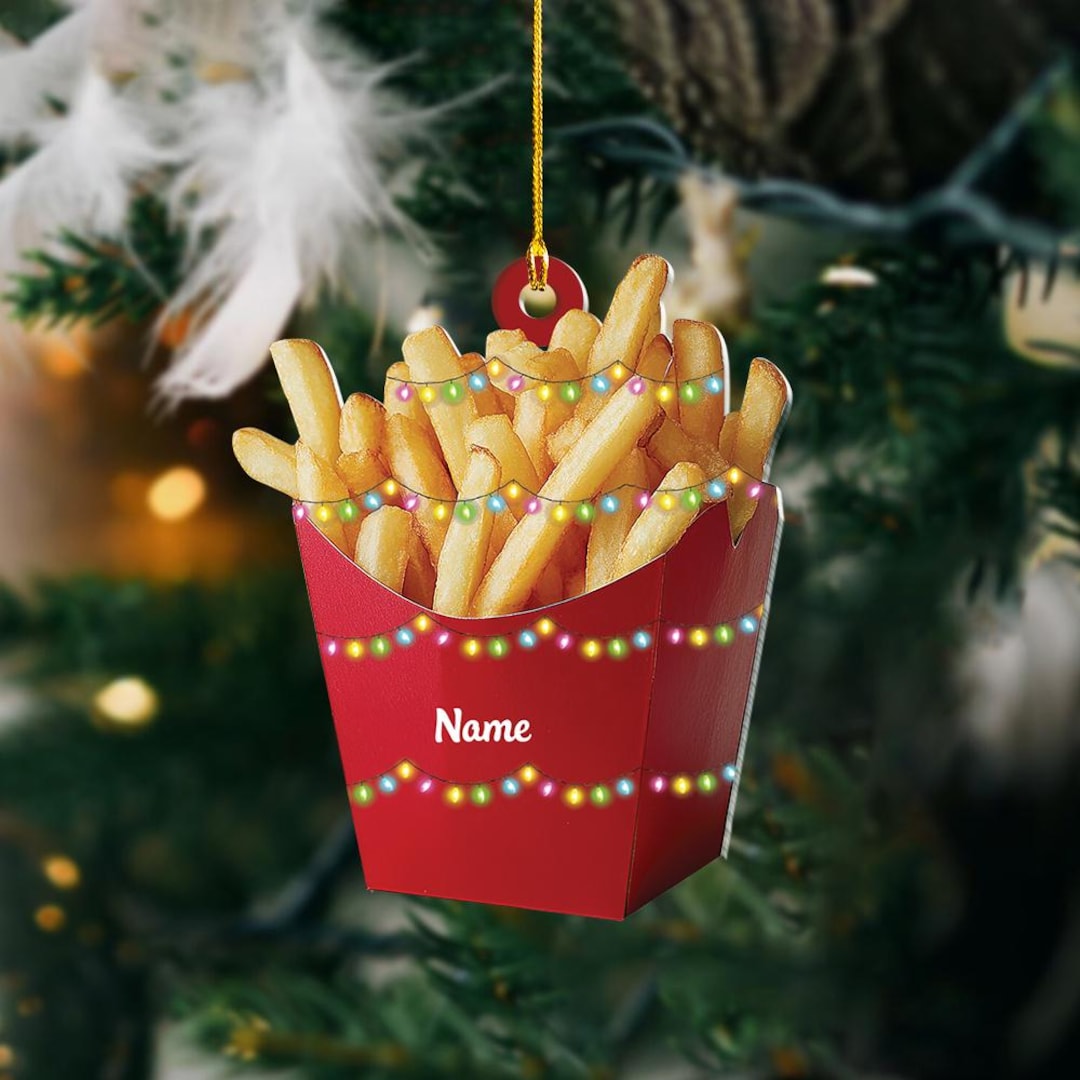 Personalized French Fries Ornament, French Fries Christmas Ornament ...