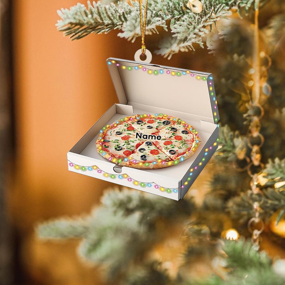 Personalized Pizza Box Ornament, Pizza Christmas Ornament, Pizza Lovers ...