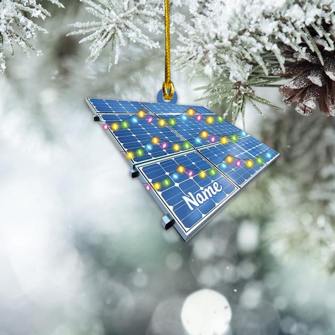 Personalized Solar Panel Ornament, Solar Panel Christmas Ornament ...