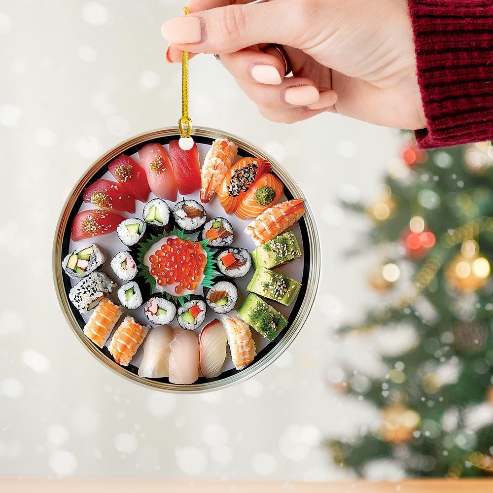 Personalized Sushi Platter Christmas Ornament, Sushi Christmas Gift ...