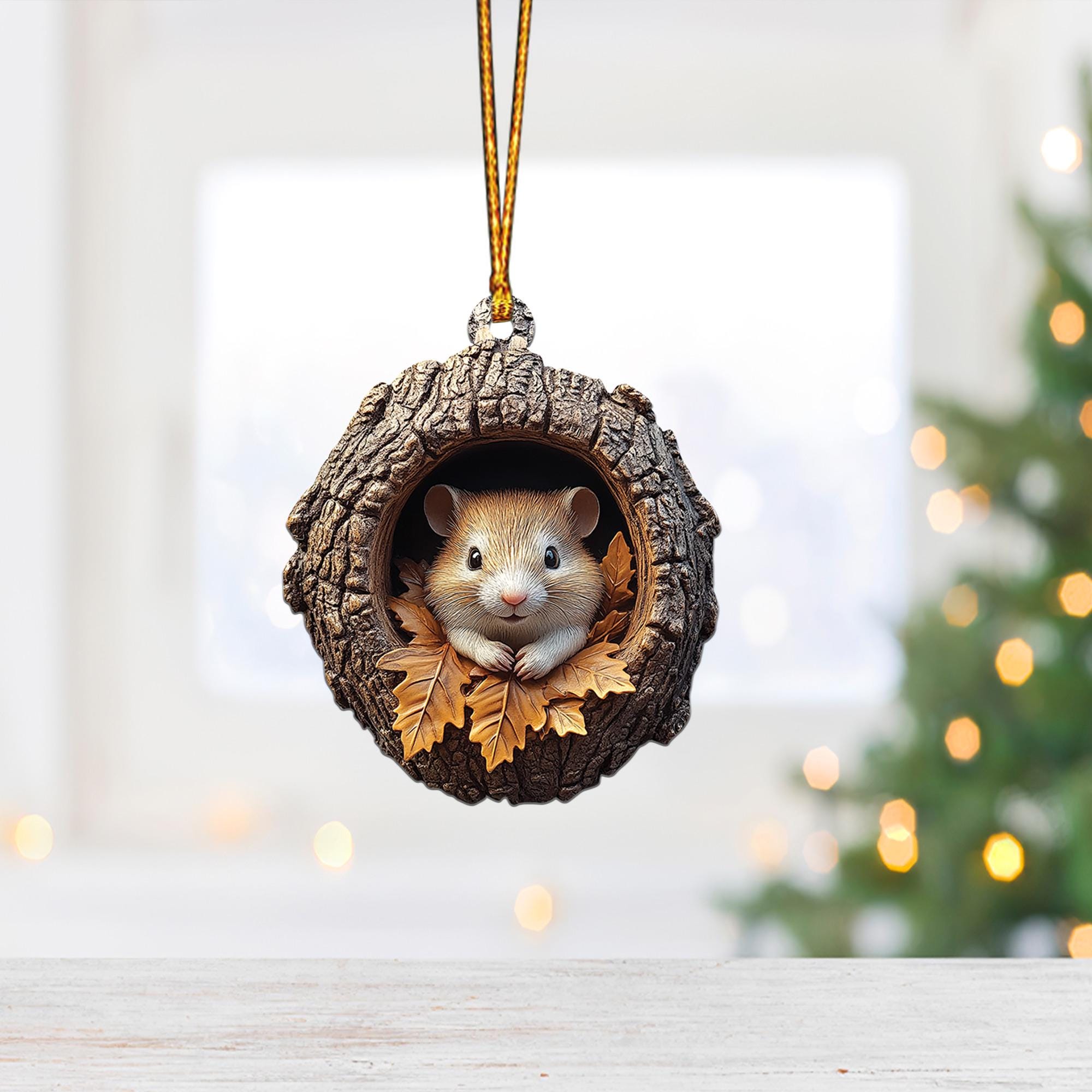 Hamster 2D Flat Ornament, Hamster Christmas Ornament, Hamster Rearview ...