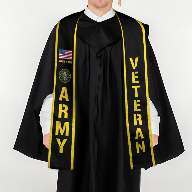 Personalized Army Veteran Stole, Custom Military Veteran Tribute Sash ...