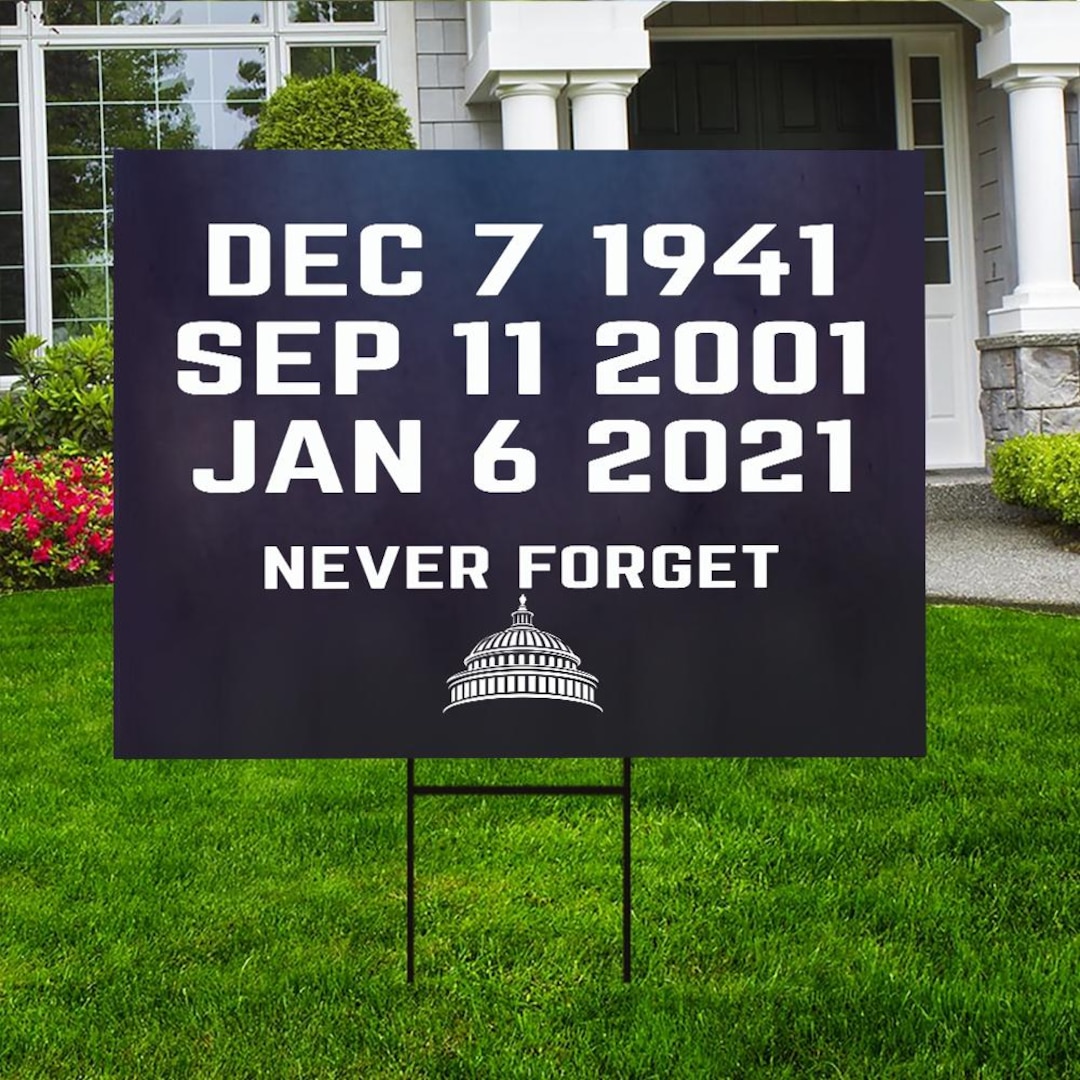 Never Forget January 6 Double-sided Yard Sign, Vote Blue Save Democracy ...