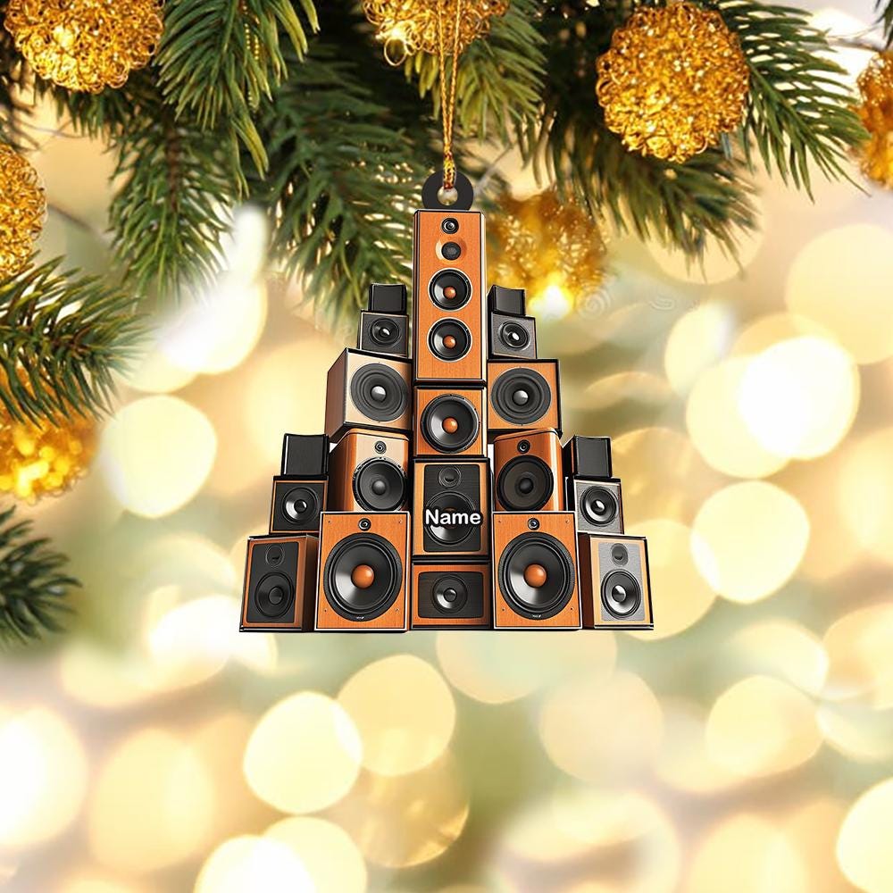 Personalized Music Speakers Ornament, Speakers Christmas Ornament ...
