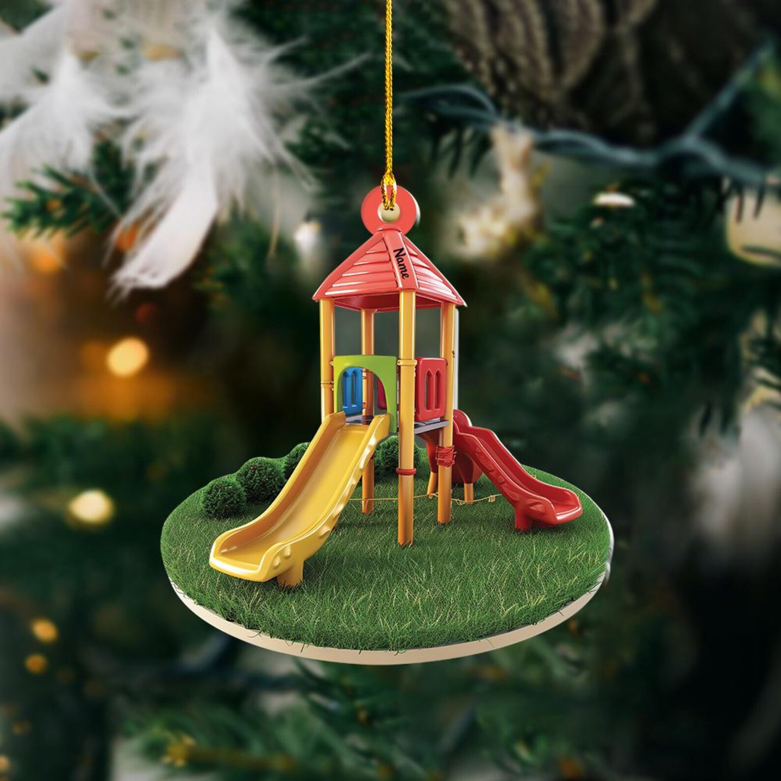 Personalized Child’s Slide Ornament, Kids Slide Christmas Ornament ...