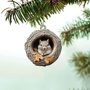 Chipmunk 2D Flat Ornament, Chipmunk Christmas Ornament, Chipmunk ...