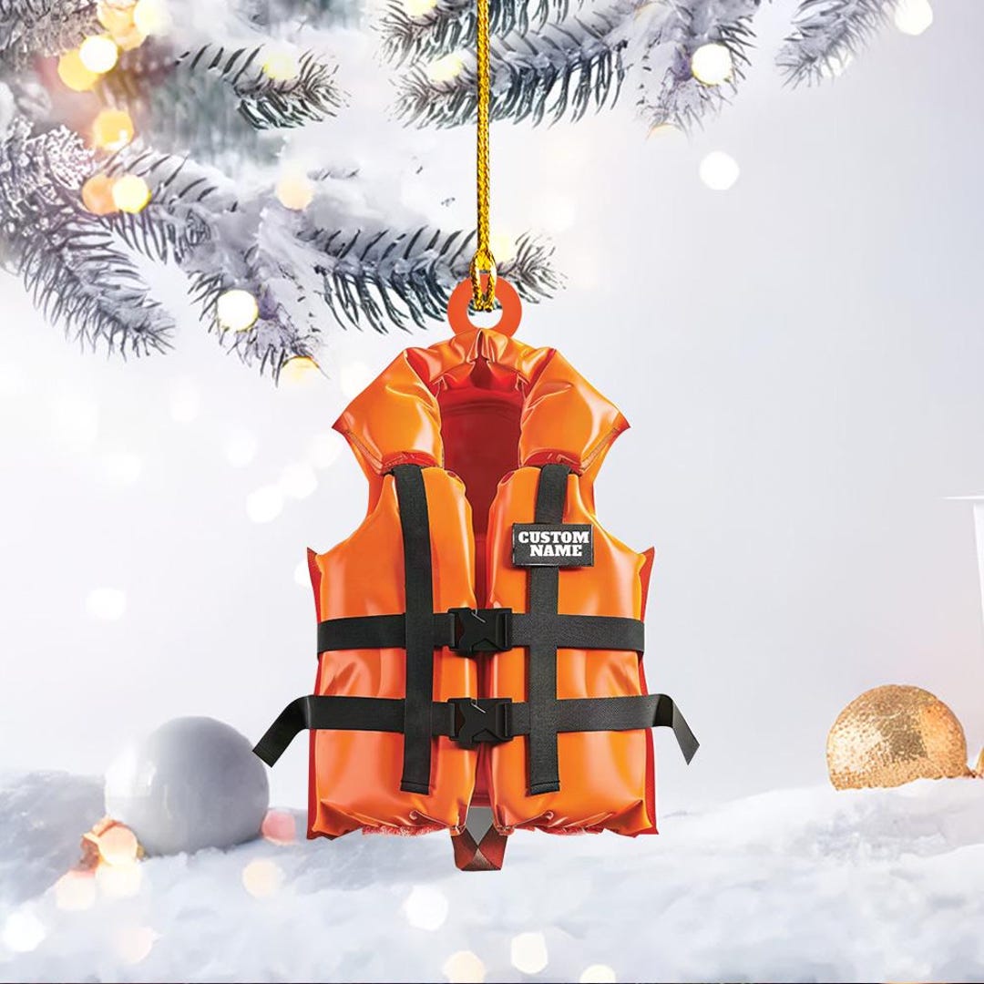 Life Jacket Ornament, Life Jacket Christmas Light Ornament, Life Jacket ...