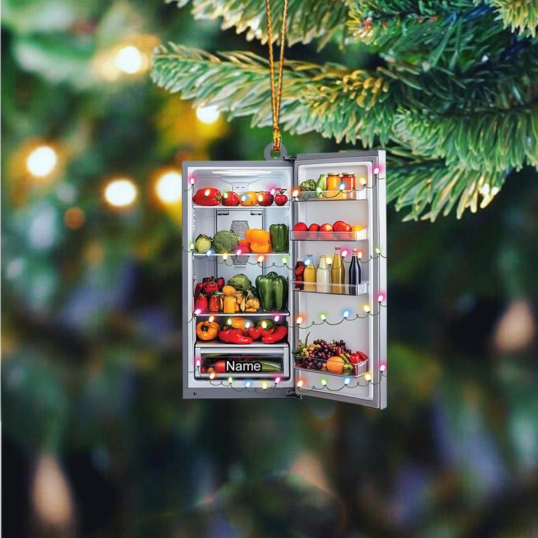 Personalized Fridge Christmas Ornament, Refrigerator Christmas Ornament ...
