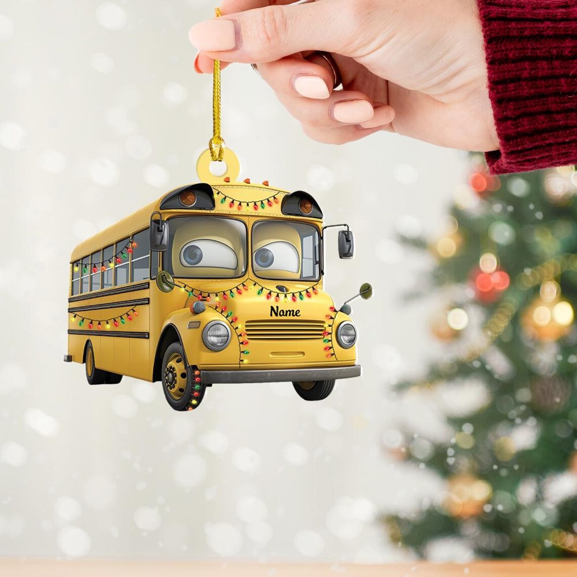 Personalized School Bus Ornament, School Bus Christmas Ornament, Bus ...