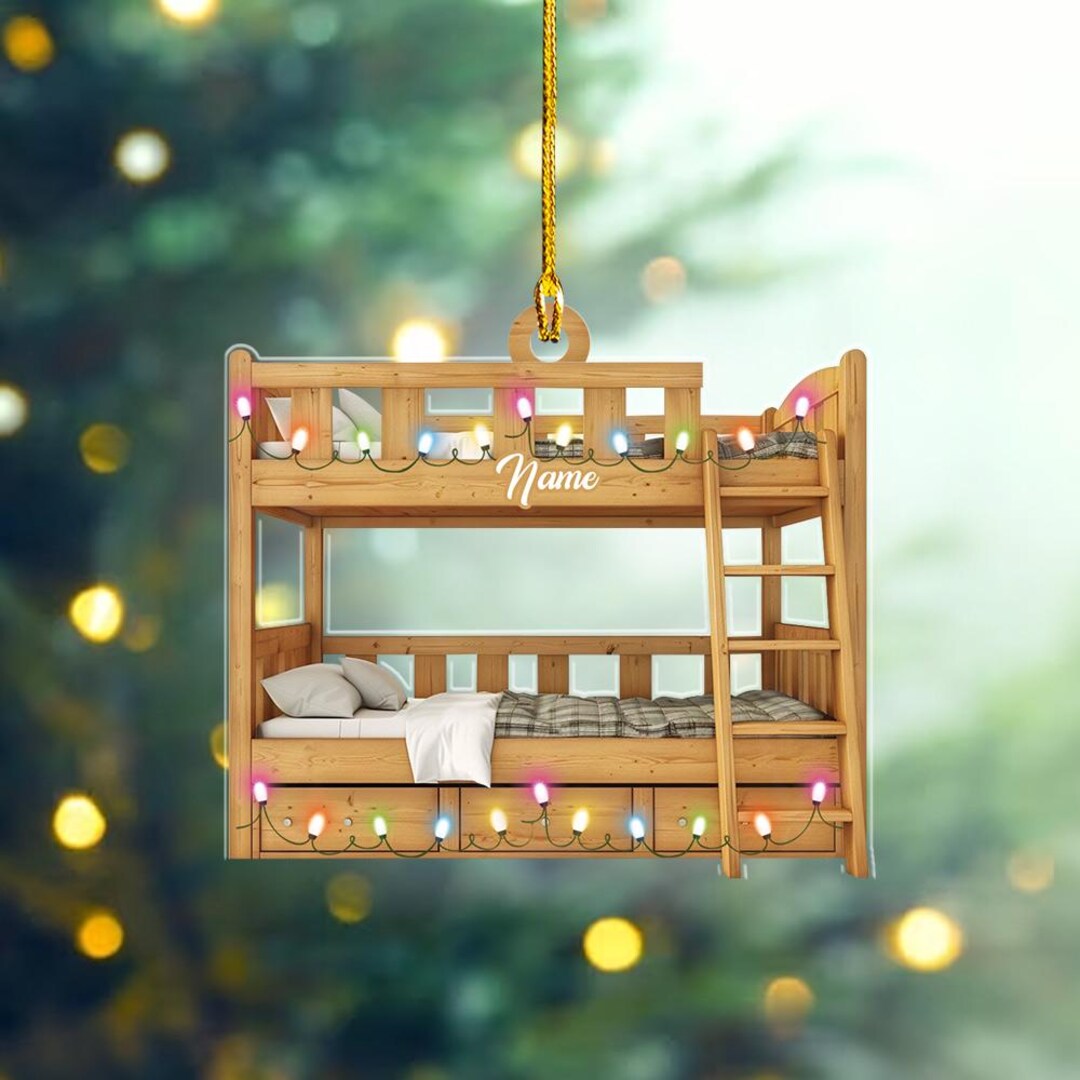 Personalized Bunk Bed Ornament, Bunk Bed Christmas Ornament, Bedroom ...