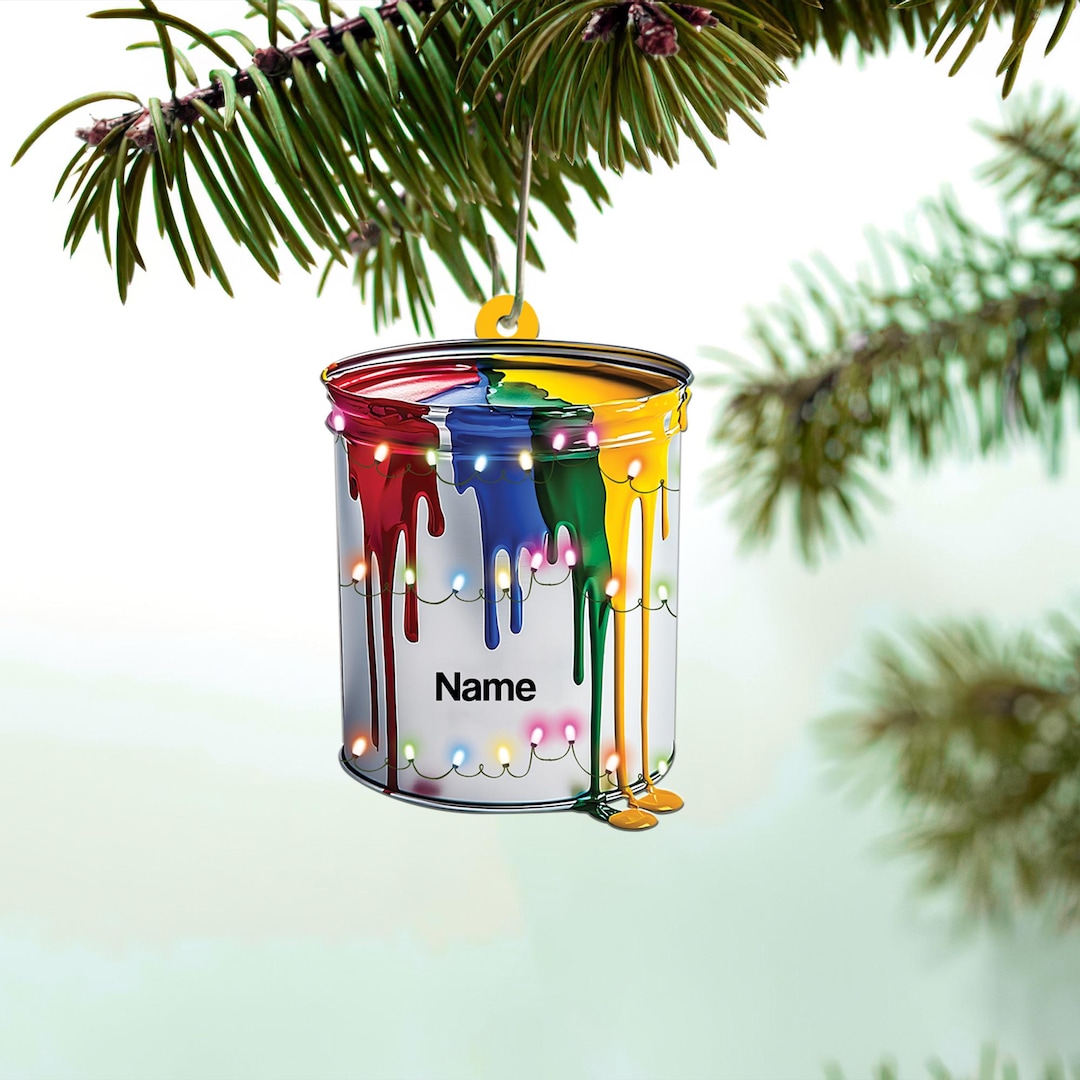 Personalized Painting Bucket Ornament, Painting Christmas Ornament ...