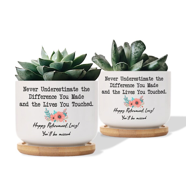 Personalized Retirement Plant Pot, Retirement Mini Planter, Retirement ...
