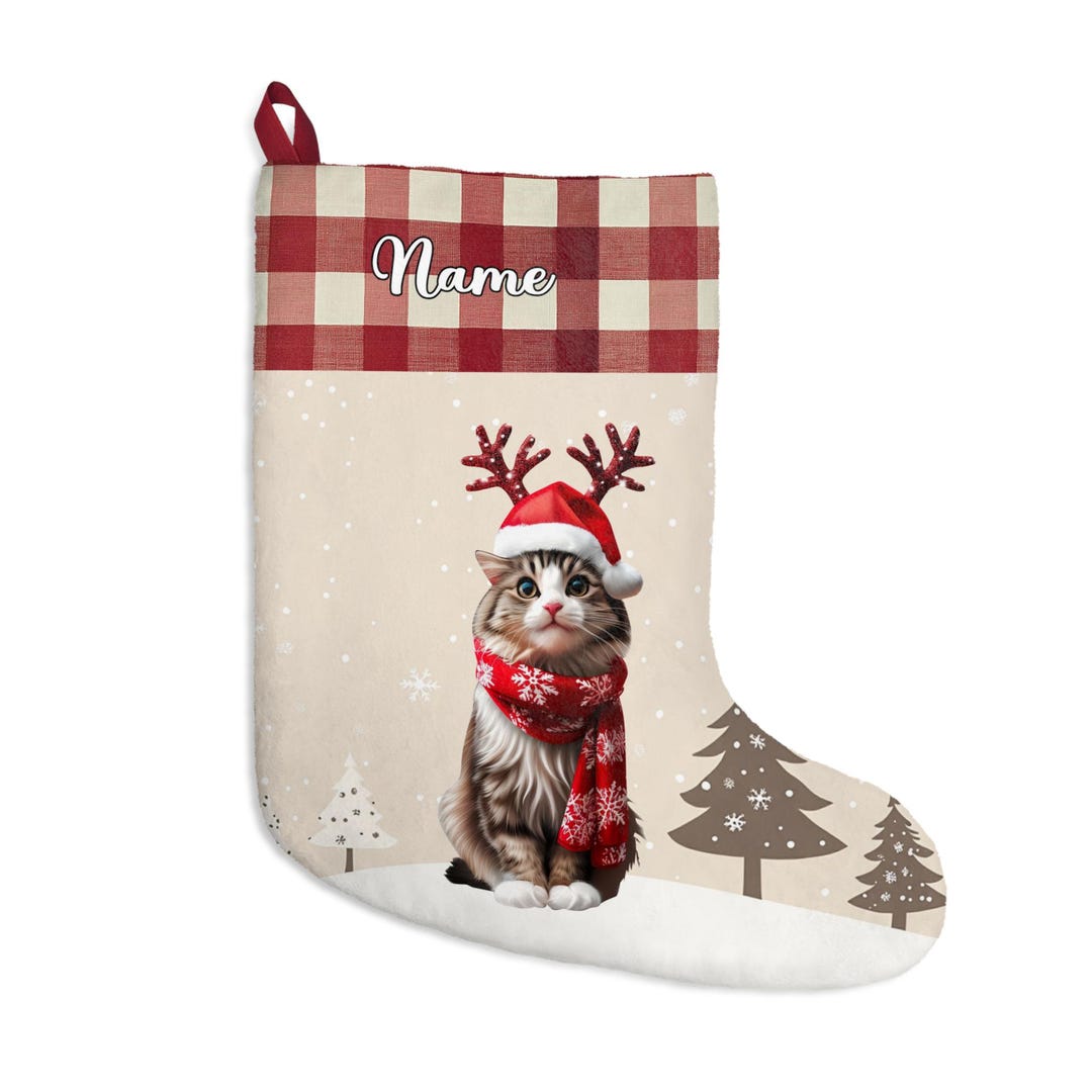 Personalized Siberian Cat Stocking, Cat Christmas Stockings, Cat ...