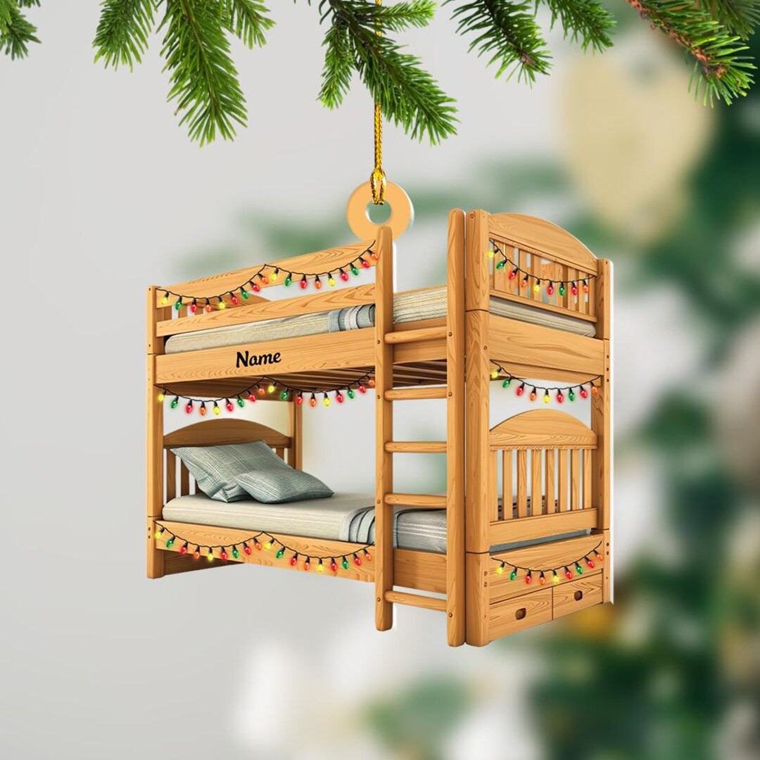 Personalized Bunk Bed Ornament, Bunk Bed Christmas Ornament, Bedroom ...
