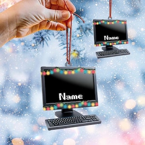 Personalized Computer Monitor Keyboard Ornament Computer Christmas ...