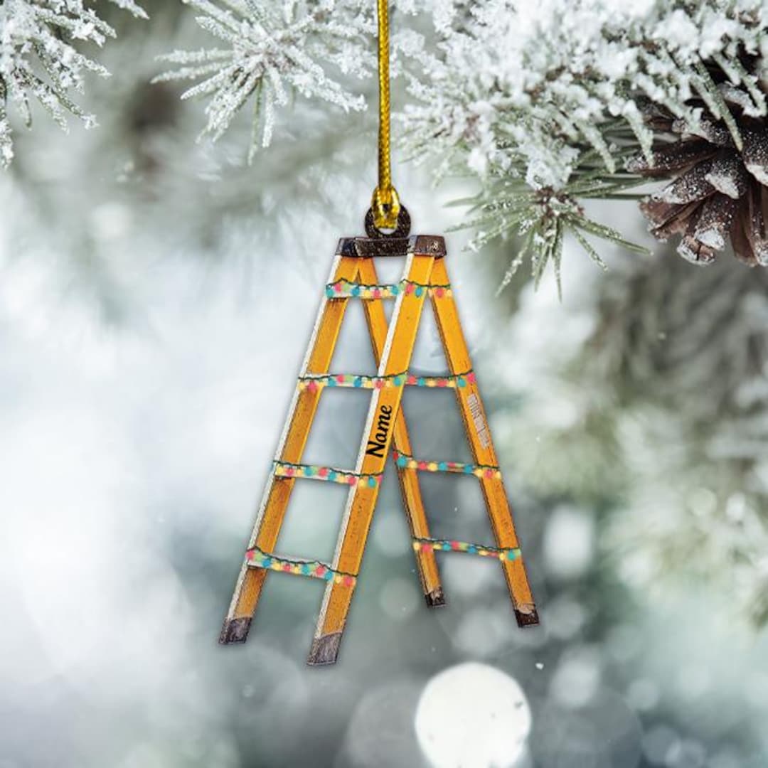 Personalized Construction Ladder Ornament, Construction Ladder ...