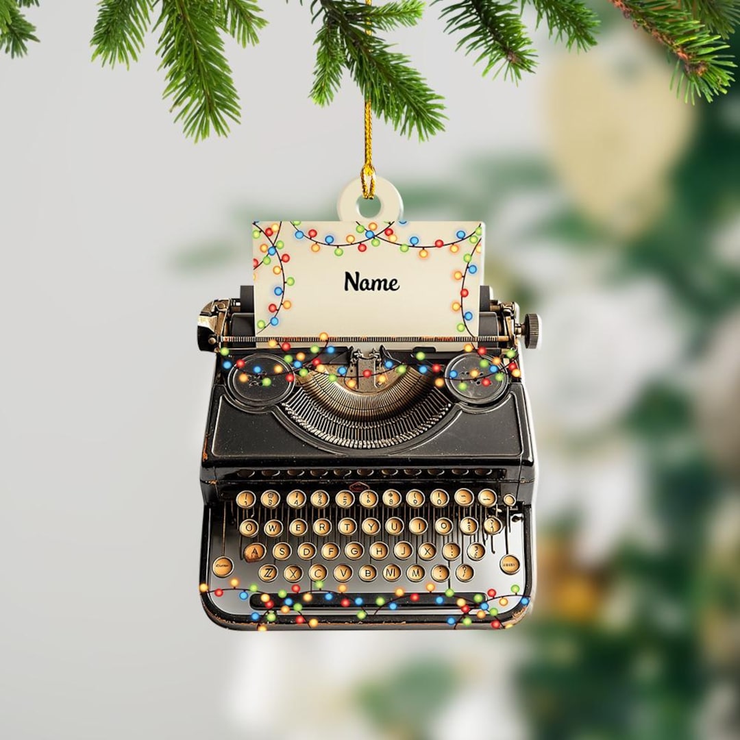 Personalized Typewriter Christmas Ornament, Typewriting Ornament ...
