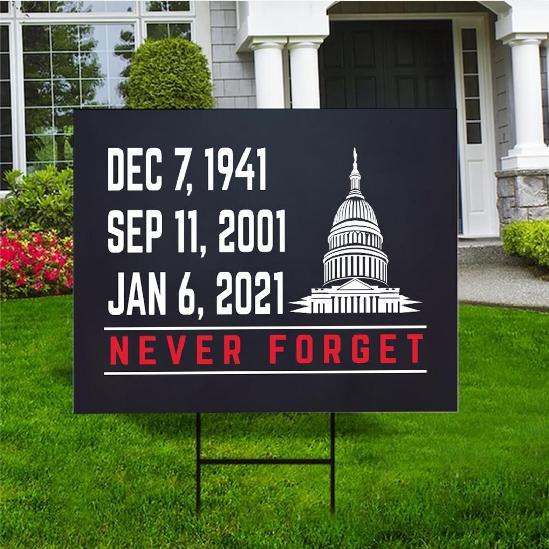 Never Forget January 6 Double-sided Yard Sign, Vote Blue Save Democracy ...