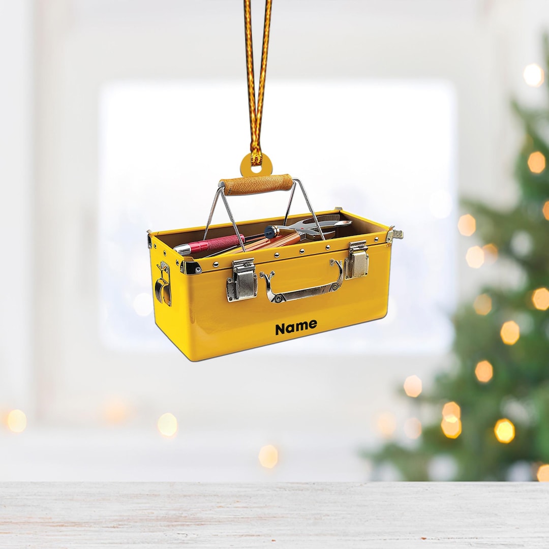 Tool Box Christmas Ornament, Tool Box Flat Hanging Ornament, Handyman ...