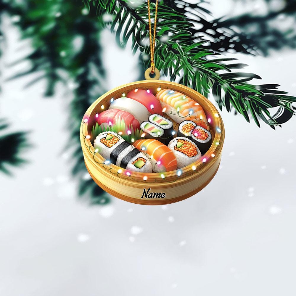 Personalized Sushi Set Christmas Ornament, Sushi Christmas Ornament ...