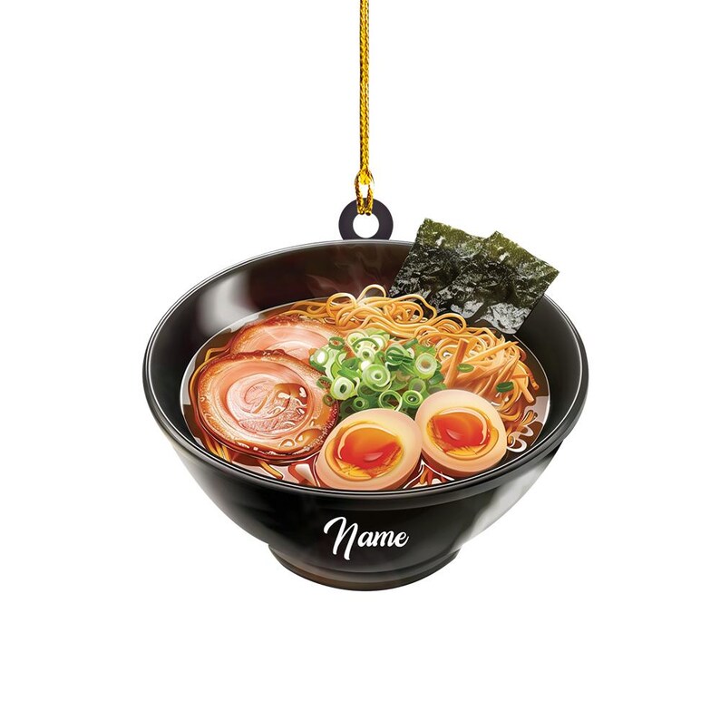 Personalized 2D Flat Ramen Noodle Ornament, Ramen Christmas Decor ...