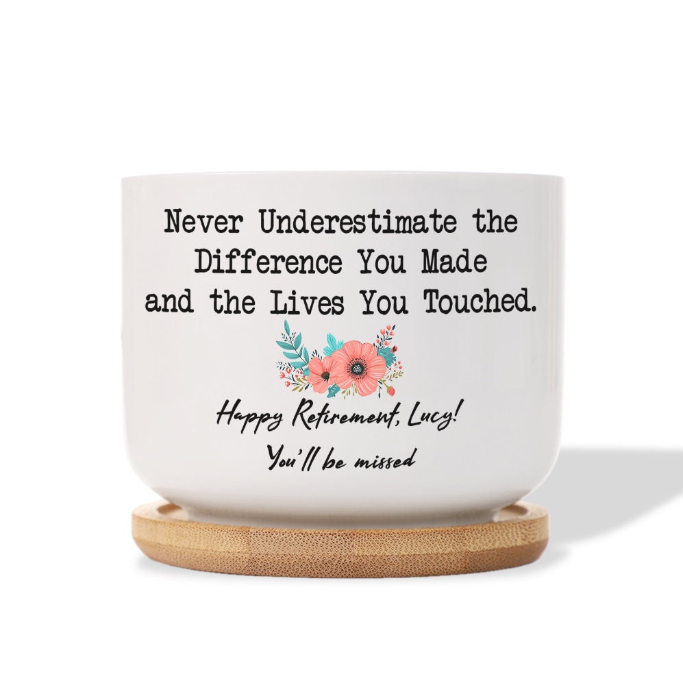 Personalized Retirement Plant Pot, Retirement Mini Planter, Retirement ...