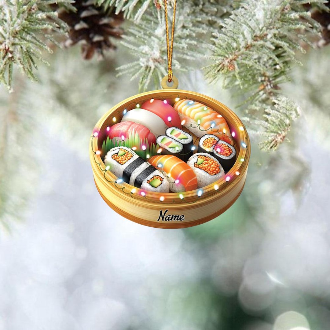 Personalized Sushi Set Christmas Ornament, Sushi Christmas Ornament ...