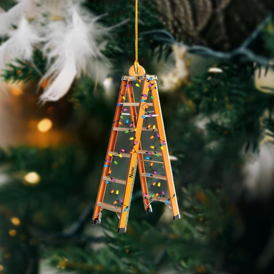 Personalized Construction Ladder Ornament, Construction Ladder ...