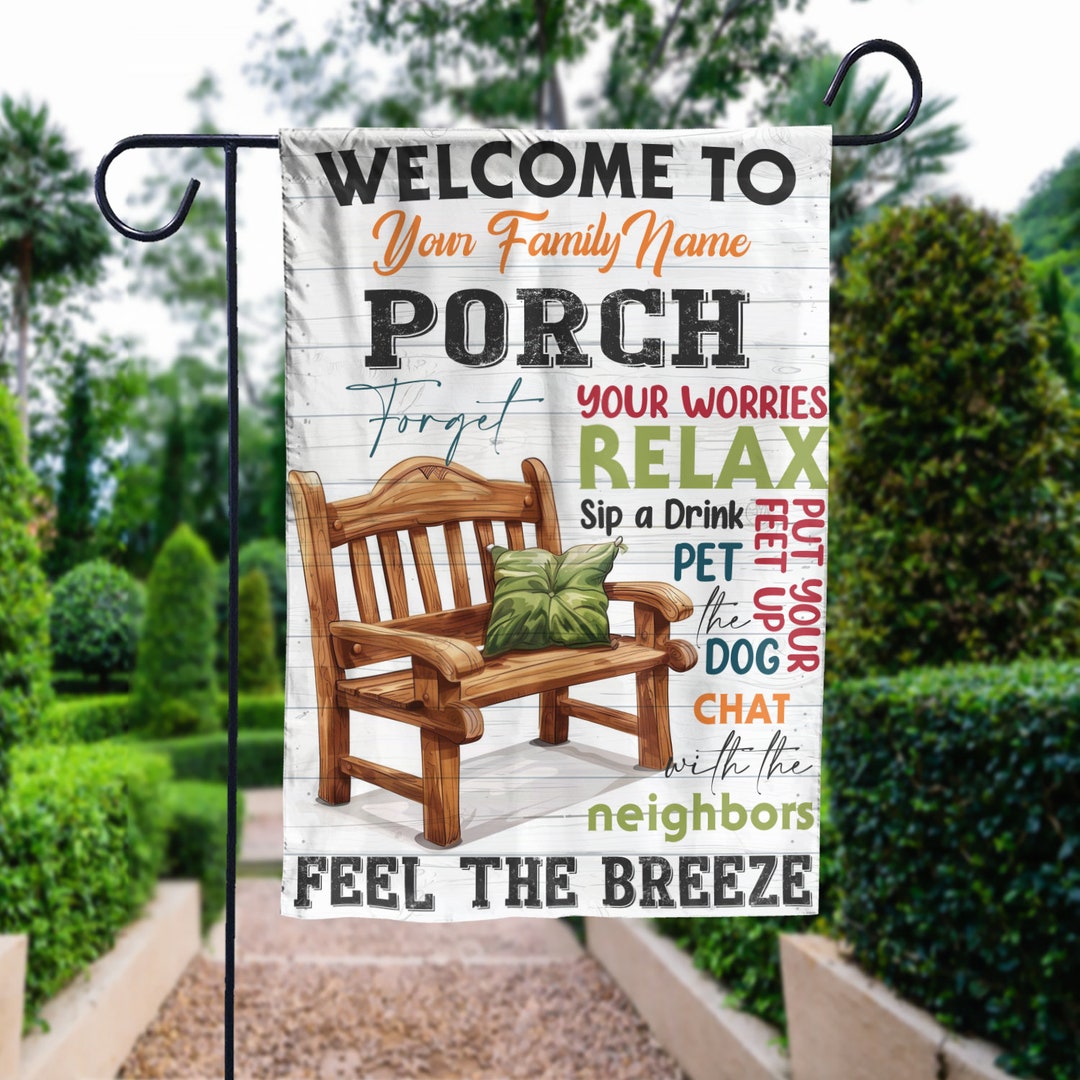 Personalized Porch Rules Flag, Summer Flag, Welcome to the Porch Rules ...
