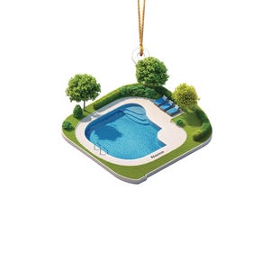 Personalized Swimming Pool Ornament, Swimming Pool Christmas Ornament ...