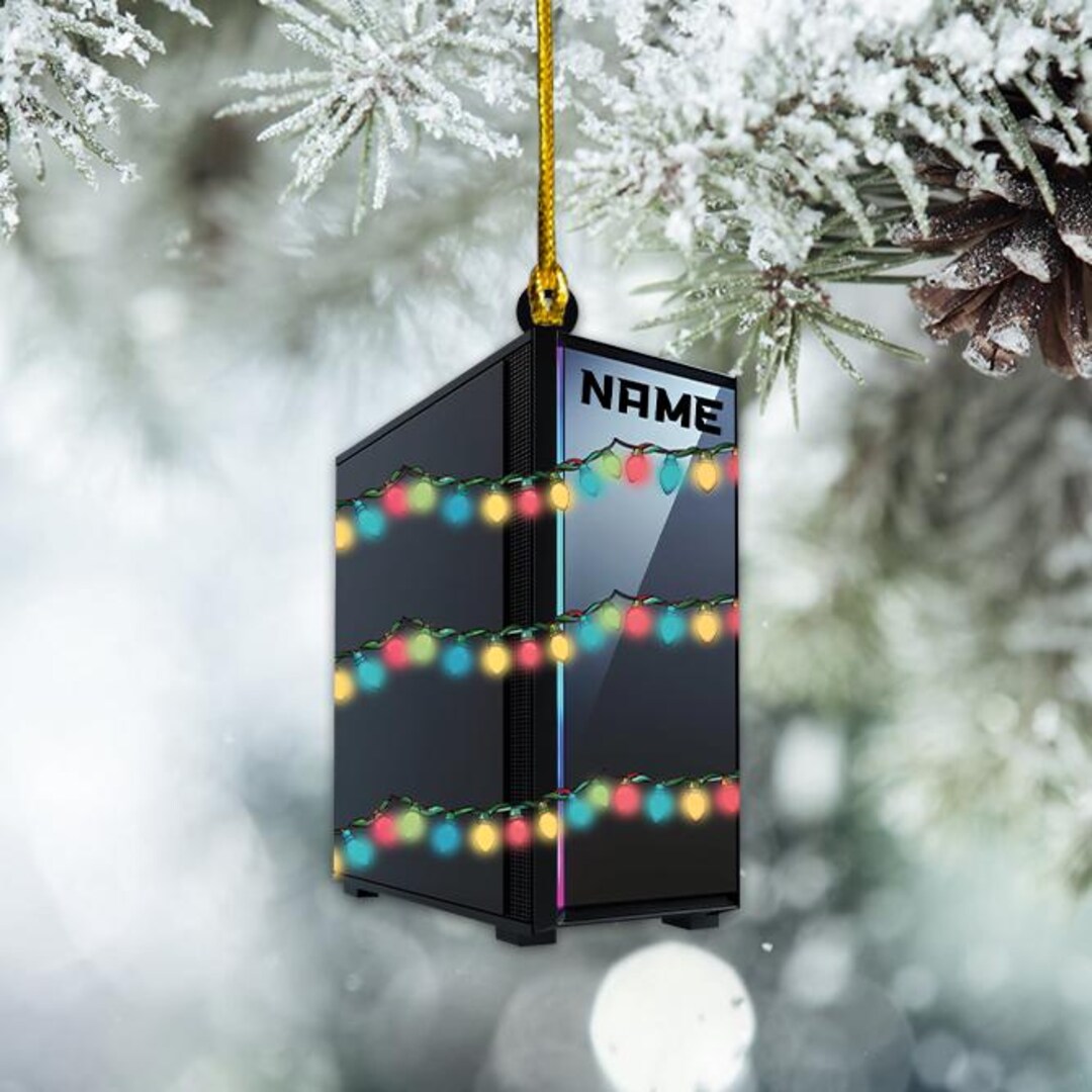 Personalized Computer Case Christmas Ornament, Computer Christmas ...