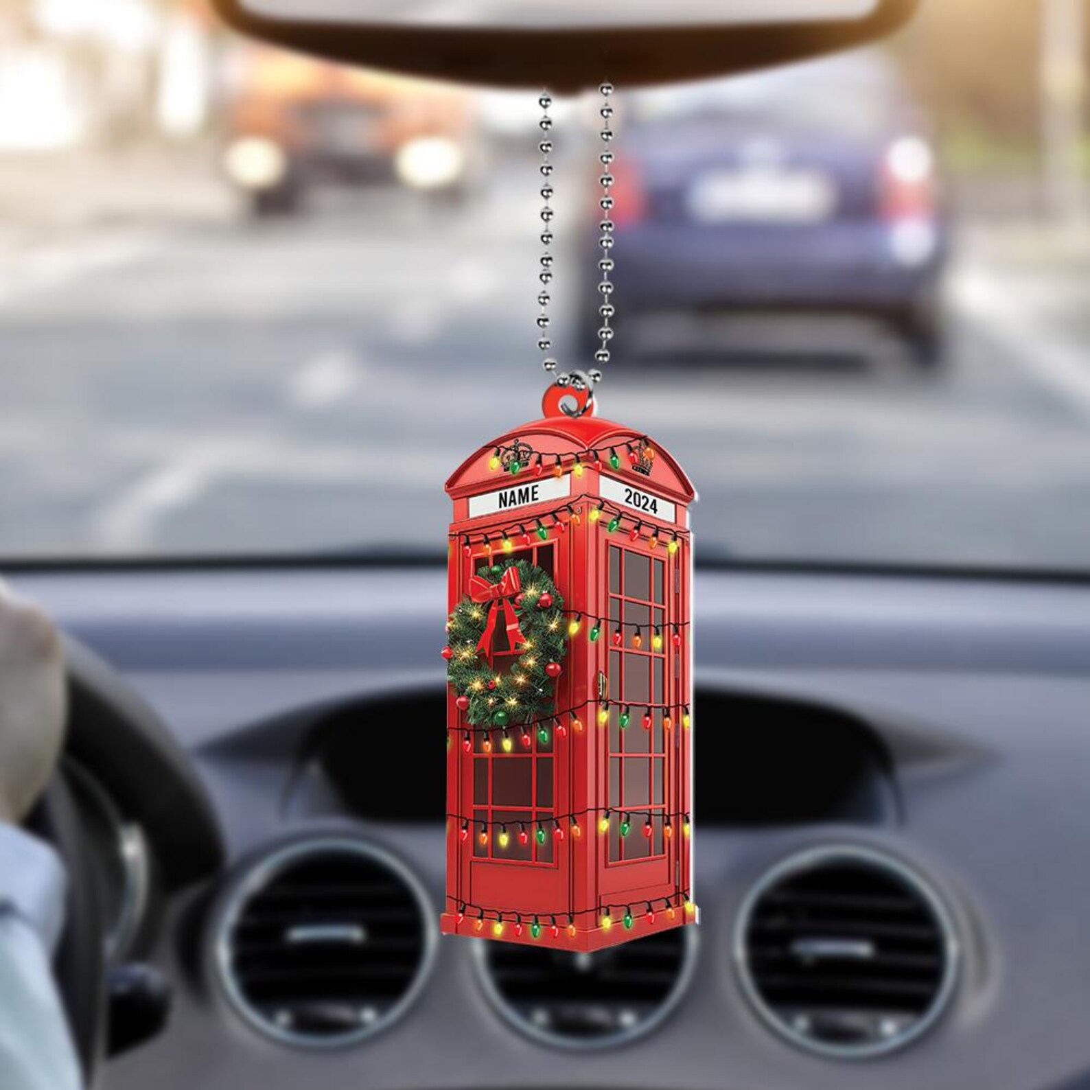 Personalized 2D Flat Telephone Booth Ornament, Telephone Booth ...
