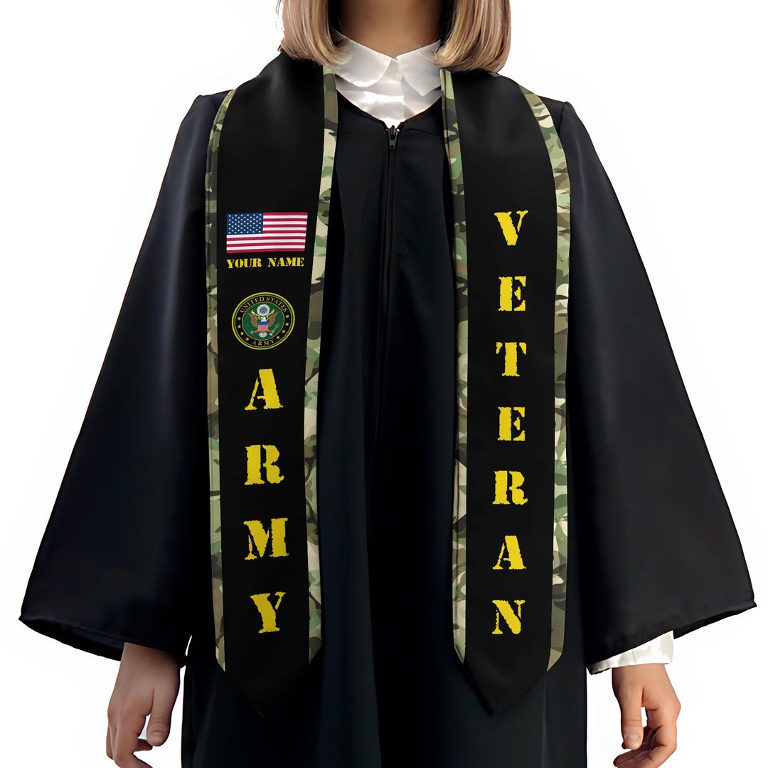 Personalized Army Veteran Stole, Custom Military Veteran Tribute Sash ...