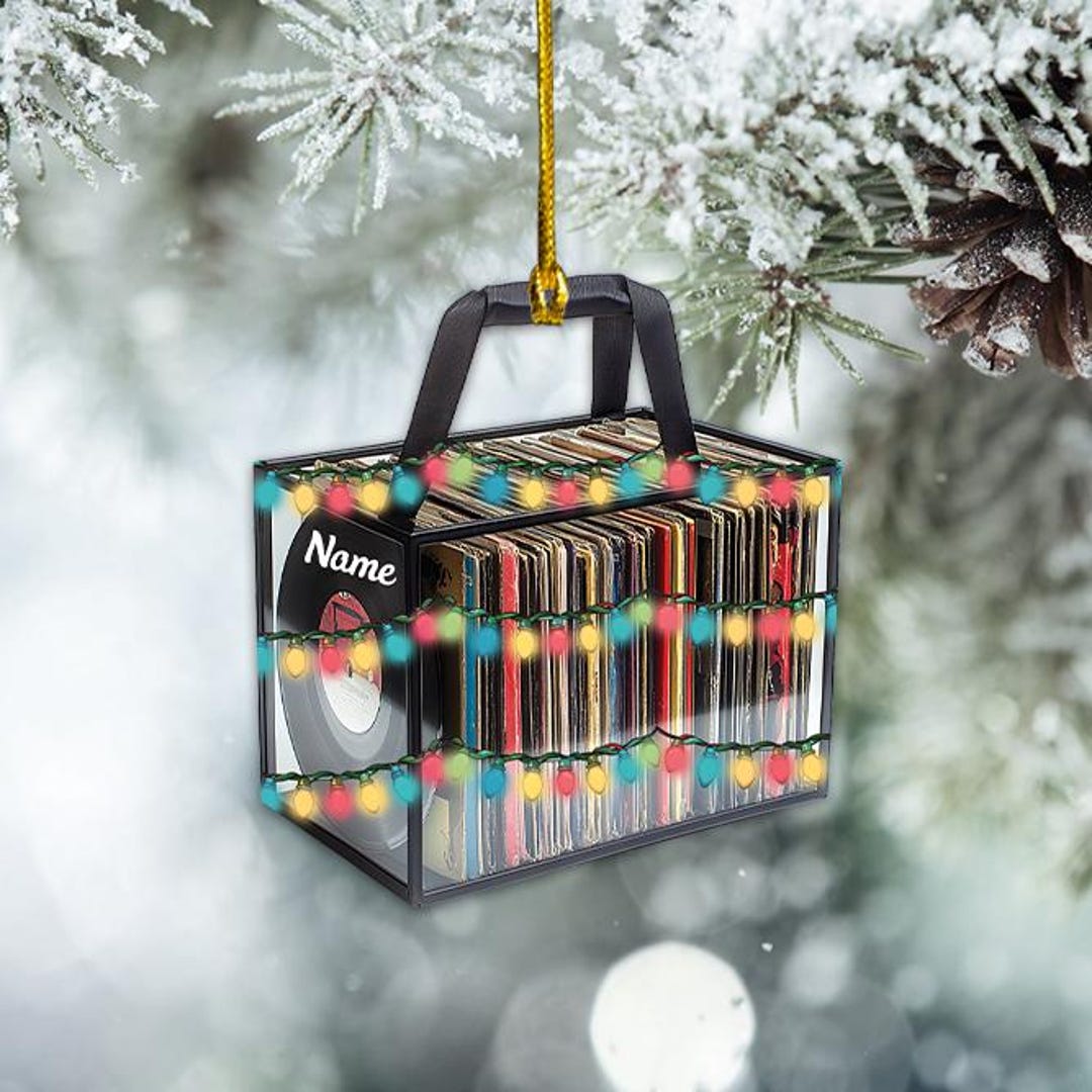 Personalized Vinyl Record Bag Christmas Ornament, Vinyl Record ...