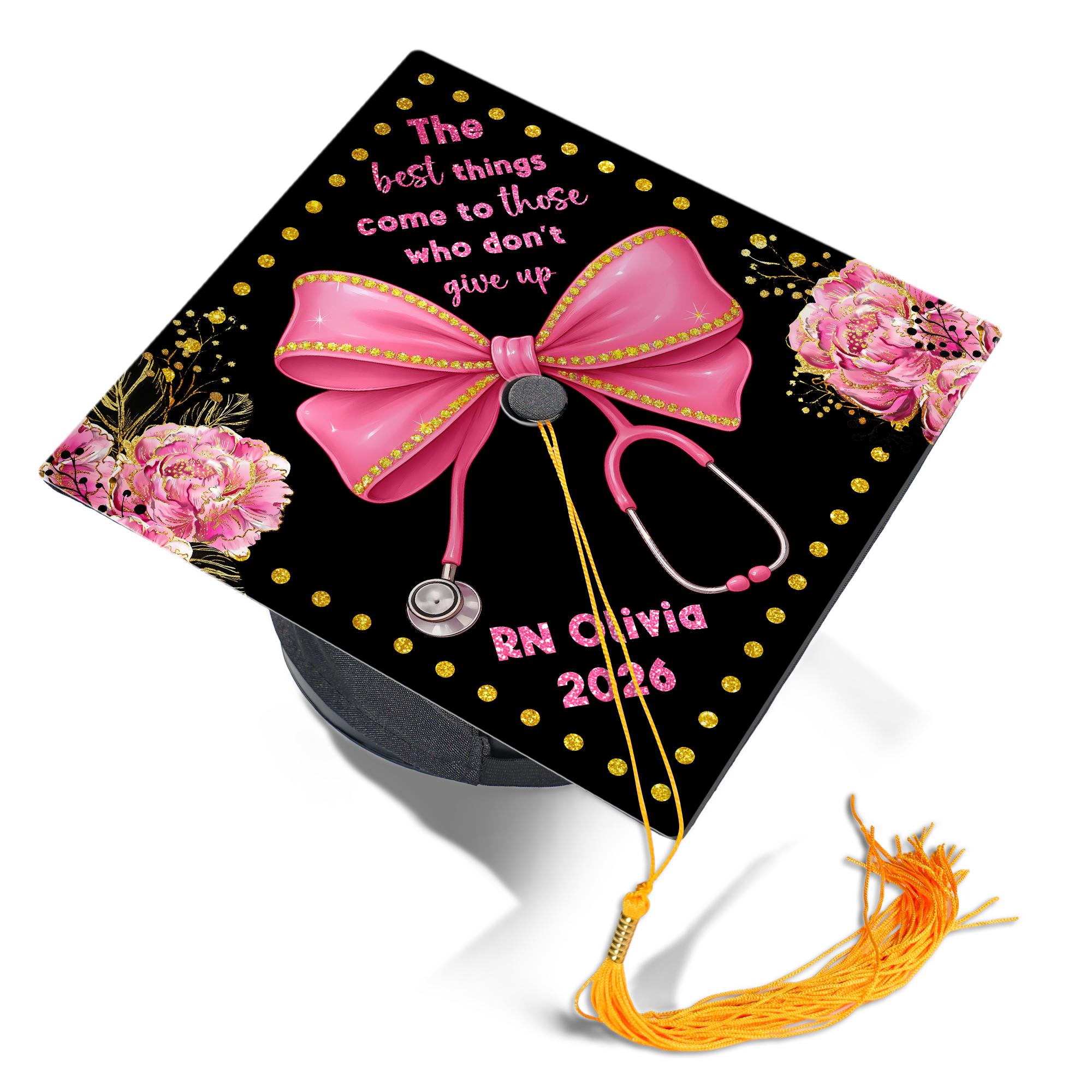 Personalized Nurse Stethoscopes Graduation Cap Topper, Nursing Class of ...