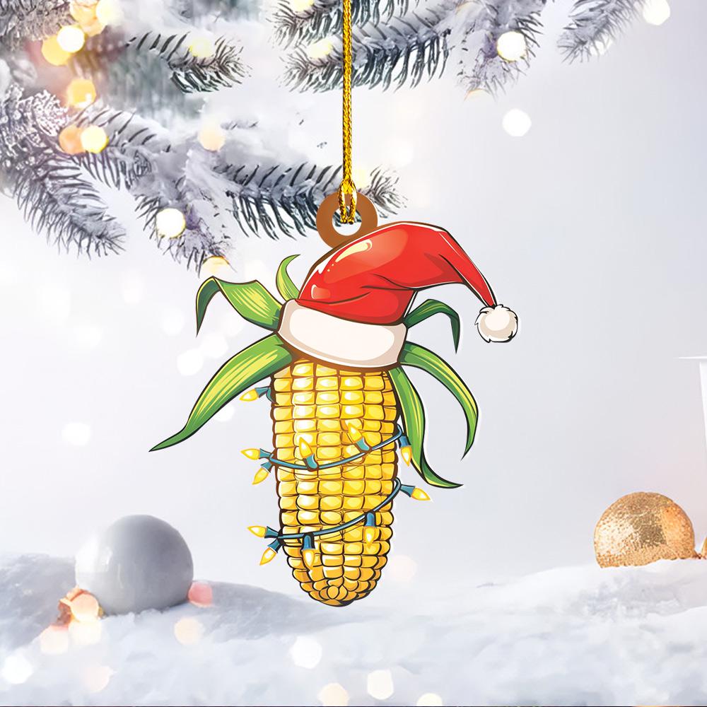 Sweet Corn Christmas Tree Ornament, Corn Car Ornament Decor, Corn Flat ...