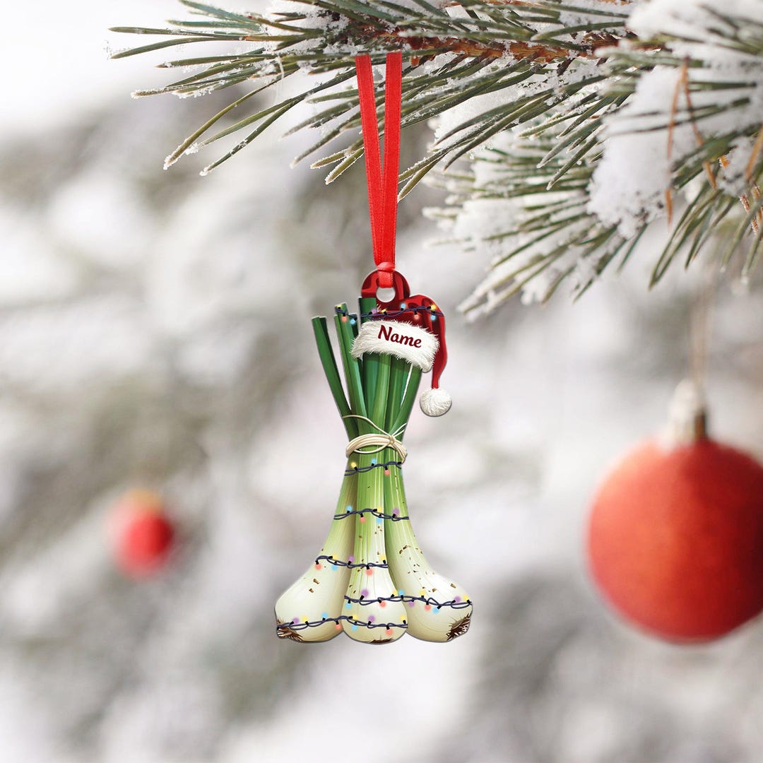 Leek Christmas Tree Ornament, Leek Car Ornament, Leek 2D Flat Hanging ...