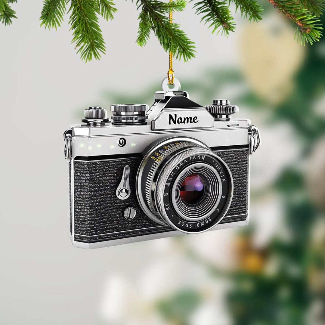Personalized Camera Christmas Light Ornament, Camera Hanging Ornament ...
