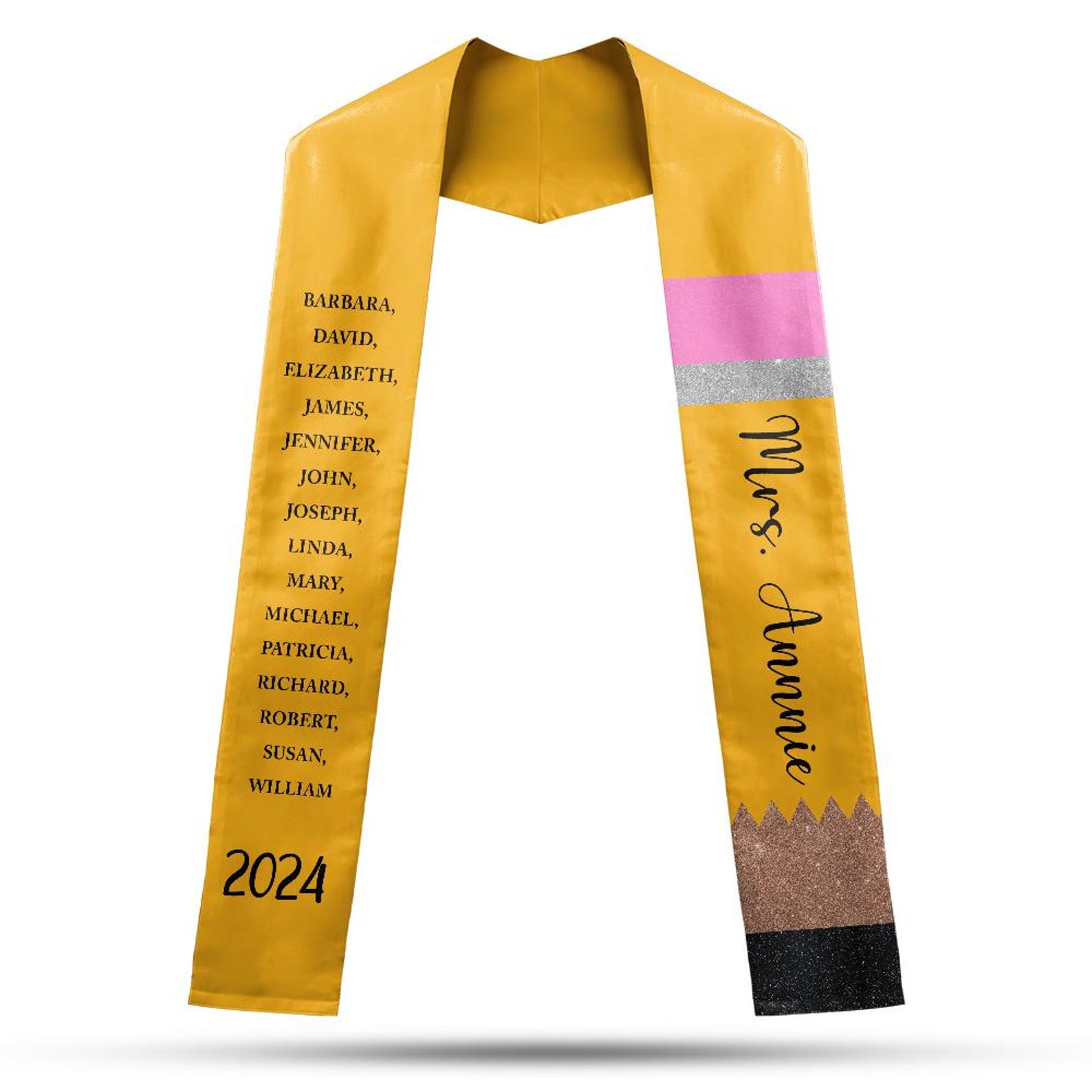 Personalized Teacher Stole, Custom Teacher Graduation Stole, Pencil ...