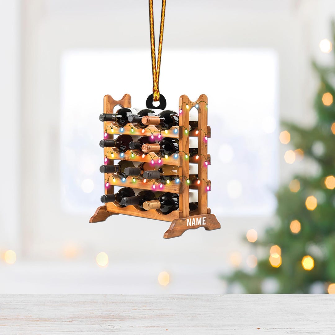 Personalized Wine Rack Ornament, Wine Rack Christmas Ornament, Wine ...
