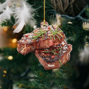 Christmas Steak Ornament, Christmas Tree Ornament Decor, Food Ornament ...