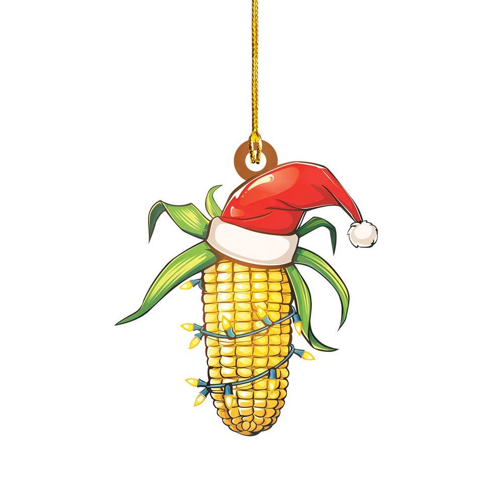 Sweet Corn Christmas Tree Ornament, Corn Car Ornament Decor, Corn Flat ...