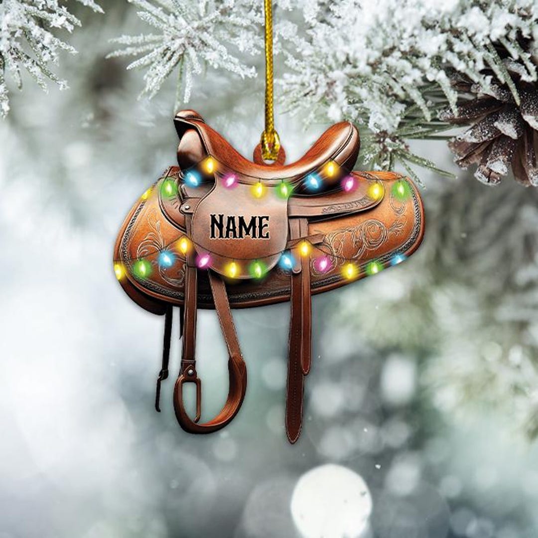 Personalized Horse Saddle Ornament, Horse Racing Christmas Ornament ...