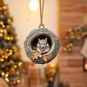 Chipmunk 2D Flat Ornament, Chipmunk Christmas Ornament, Chipmunk ...