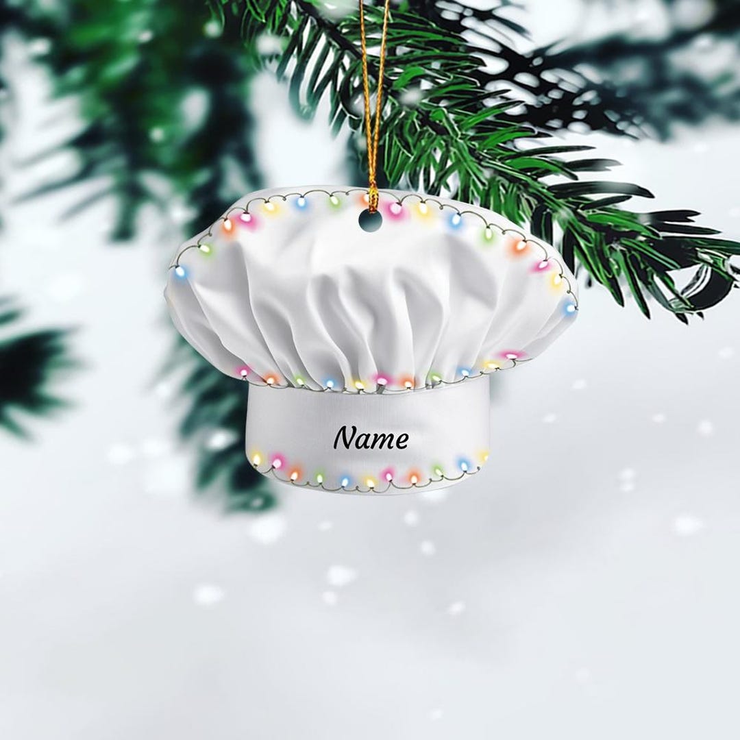 Personalized Chef Hat Ornament, Chef Christmas Ornament, Cooking ...