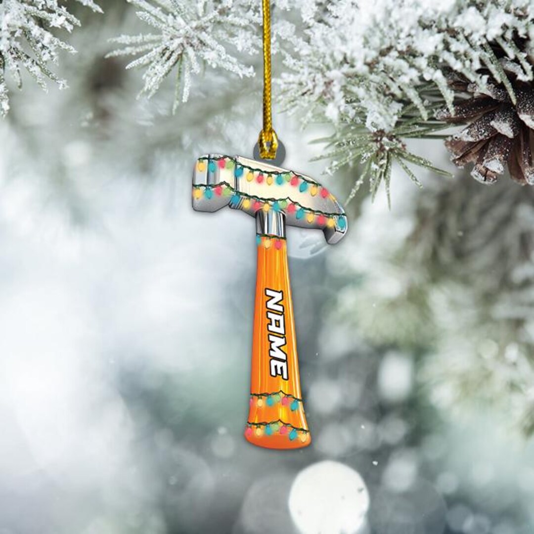 Personalized Hammer Christmas Ornament, Hammer Xmas Ornament Decor ...