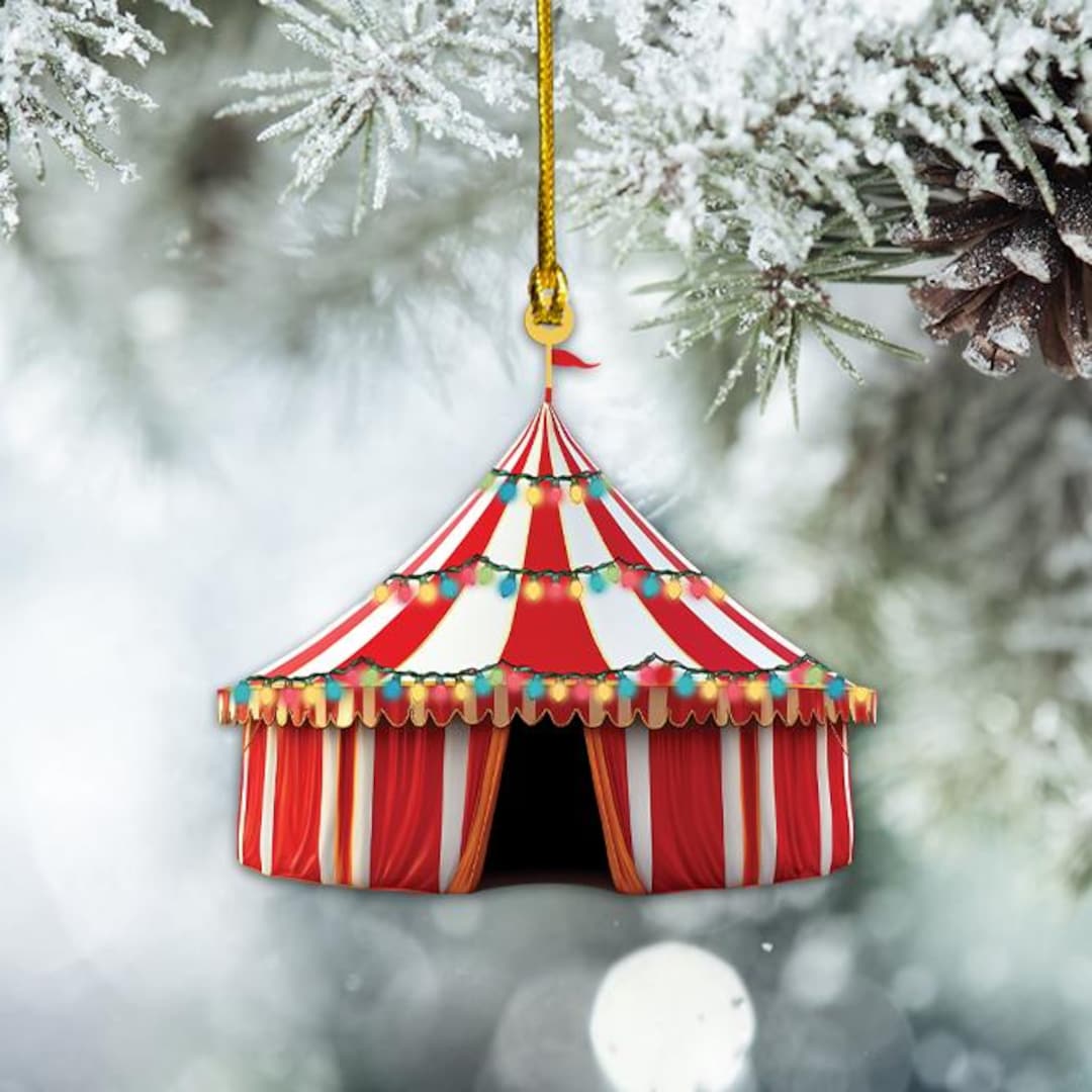 Personalized Circus Tent Ornament, Circus Christmas Ornament Gift ...