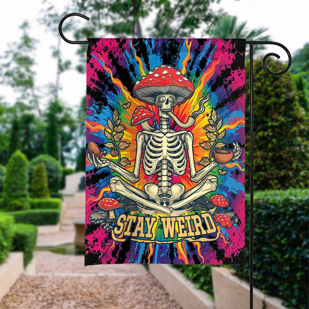 Stay Weird Hippie Double-sided Flag, Hippie Garden Flag, Groovy Flowers ...