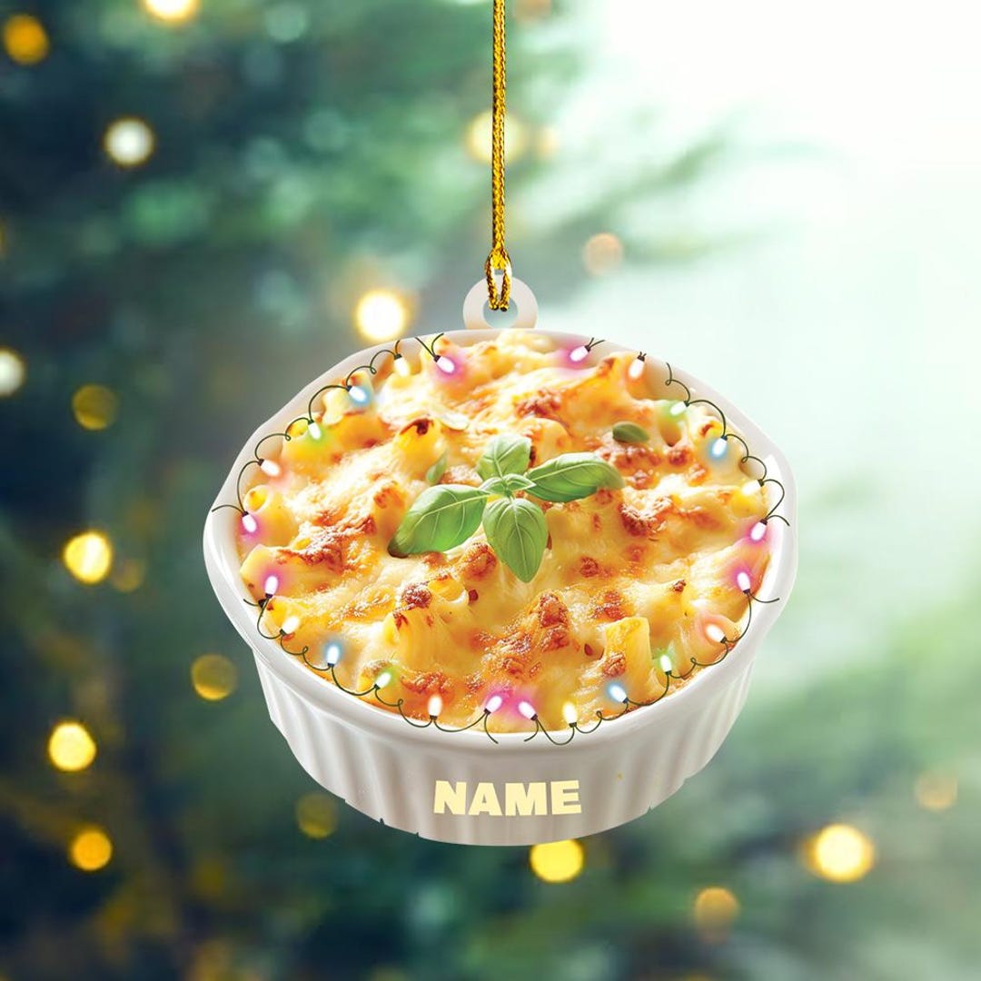 Personalized Mac and Cheese Ornament, Macaroni & Cheese Christmas Decor ...
